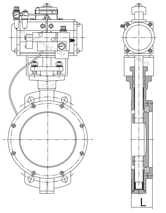 Wear resistnat Pneumatic inflatable seated butterfly valve - FUVALVE ...