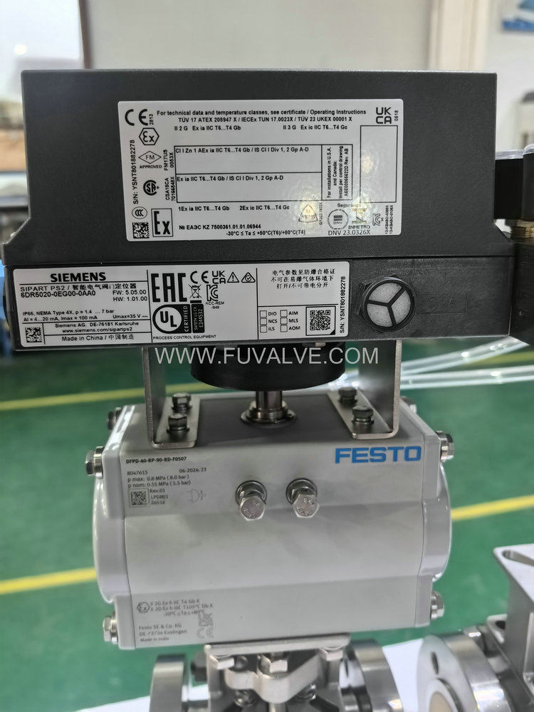 Festo pneumatic actuated ceramic ball valve delivered to Russia user ...